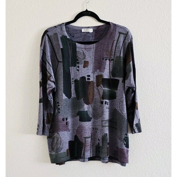 Jess & Jane | Tops | Jess Jane Top Size Large Art To Wear Diagonal ...